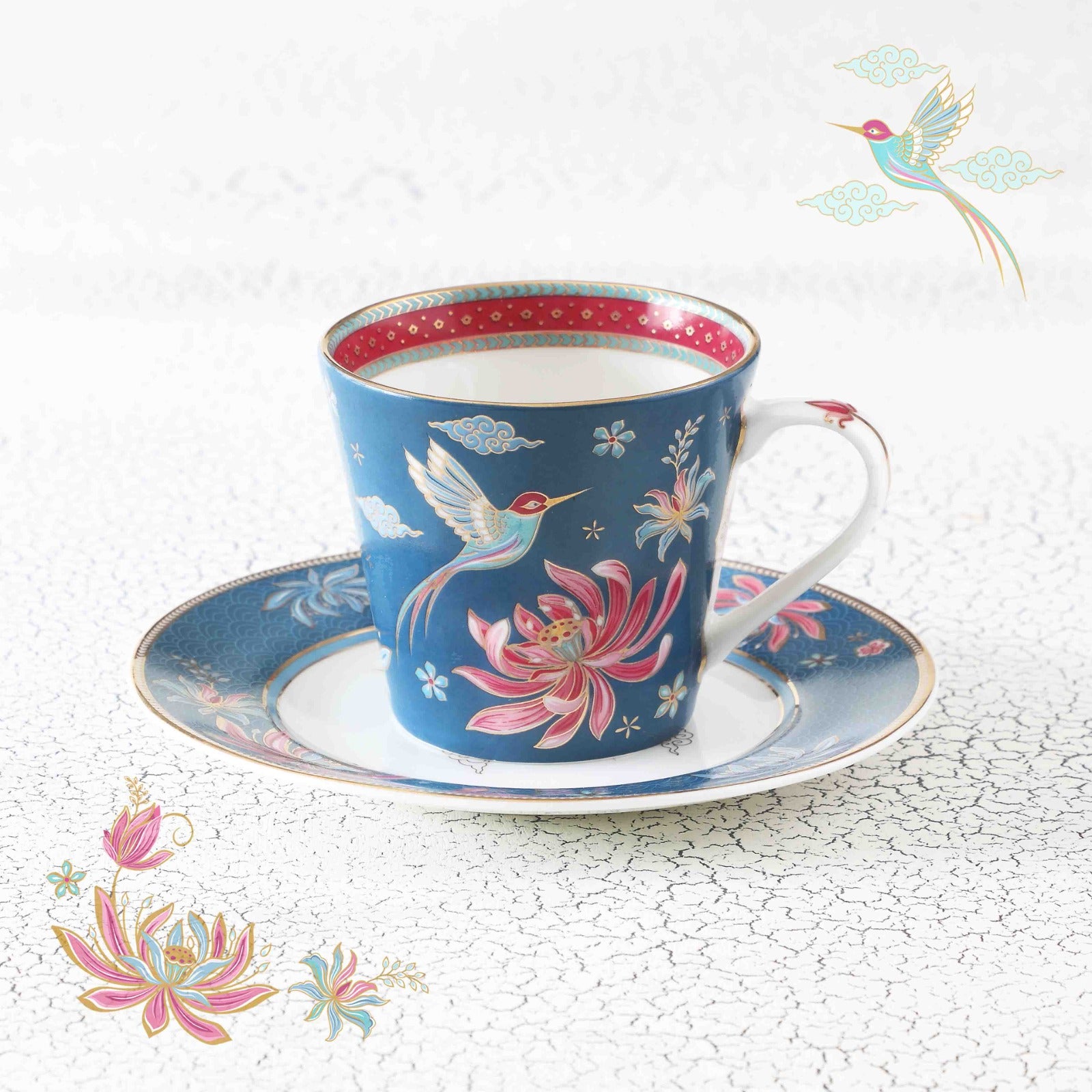 Buy Padma Tea Cup & Tea Plate At Kainaat Design