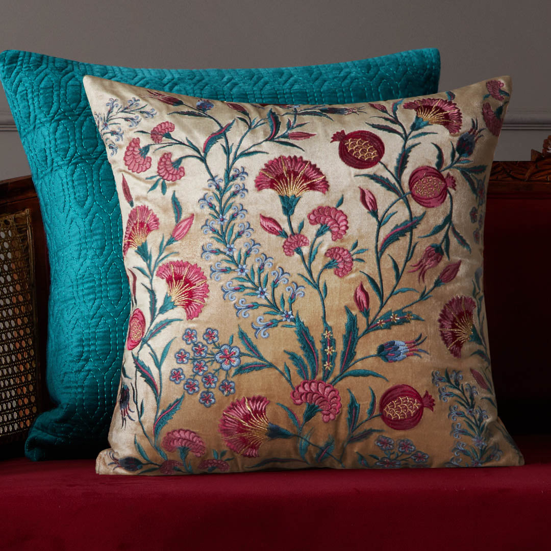 Buy Pomegranate Paradise Embroidered Cushion at Kainaat Design