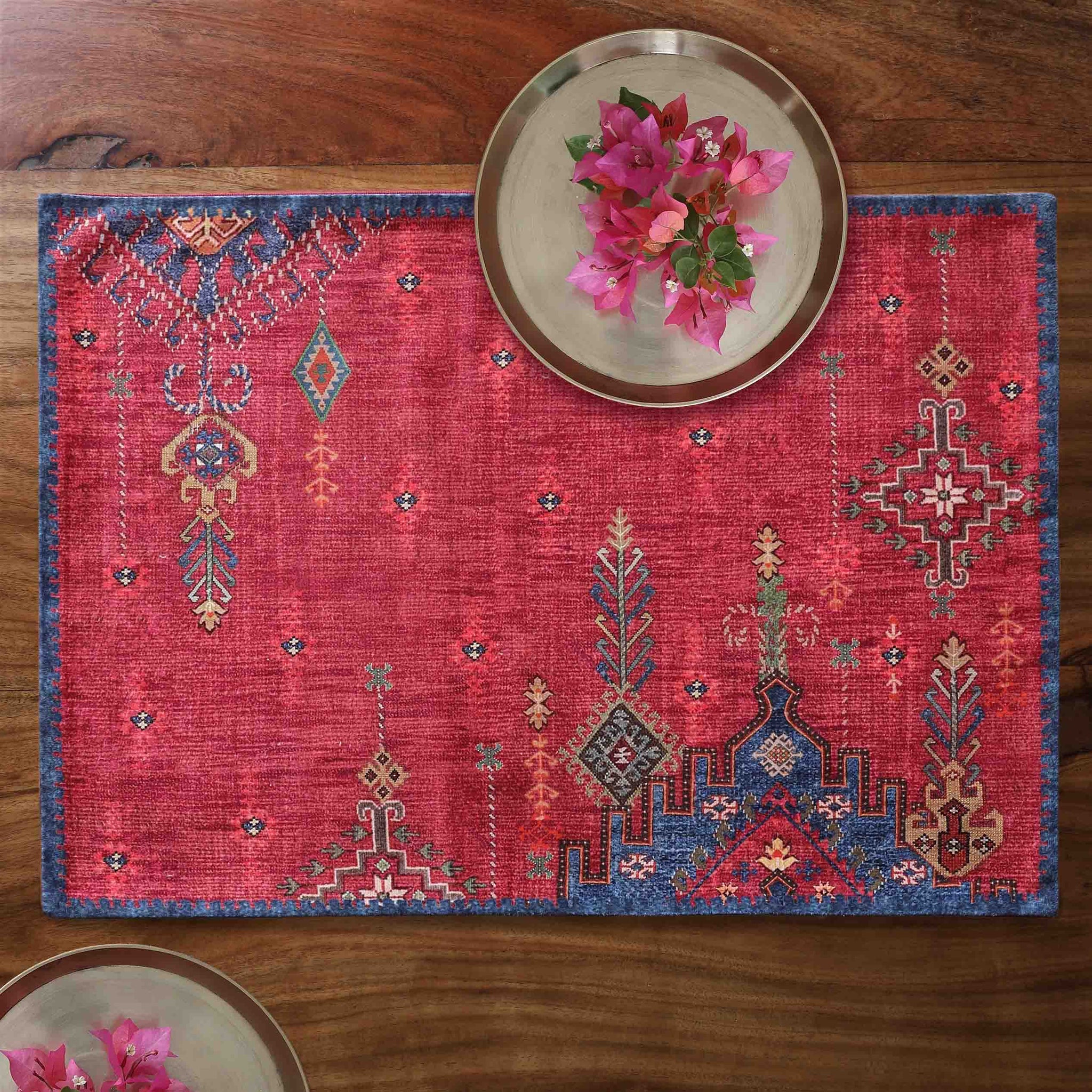 Buy Kilim Table Mat - Red At Kainaat Design
