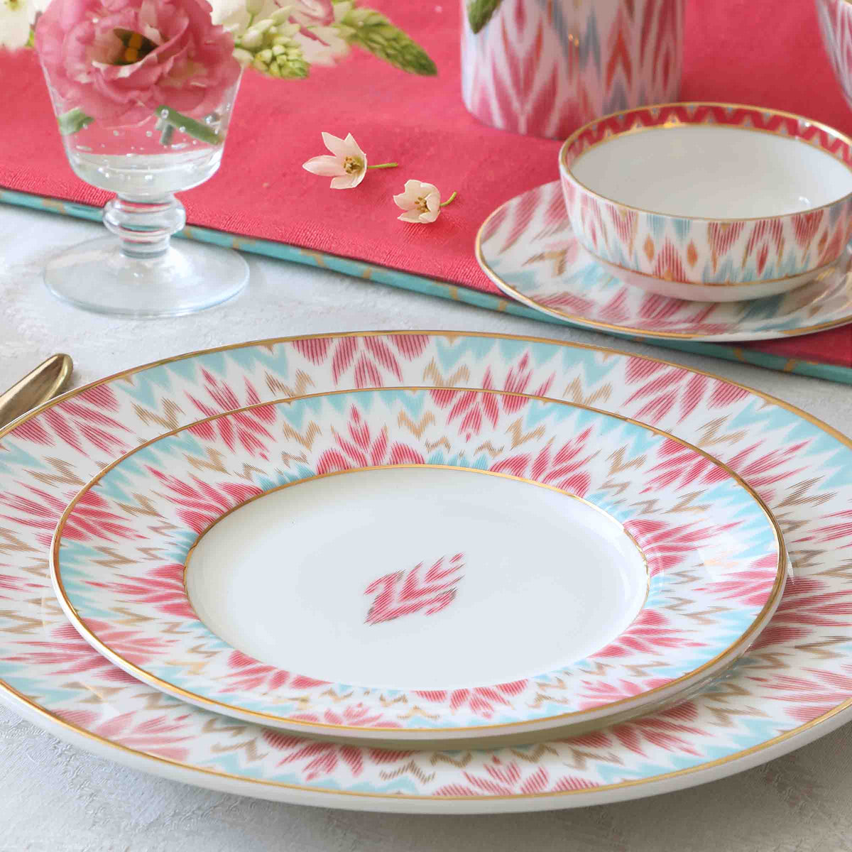 Buy Bagh e Ikat Side / Snack Plates At Kainaat Design