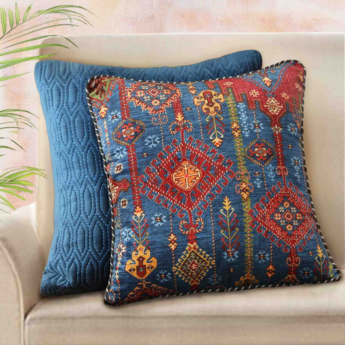 Kilim Cushion Cover Blue- At Kainaat Design