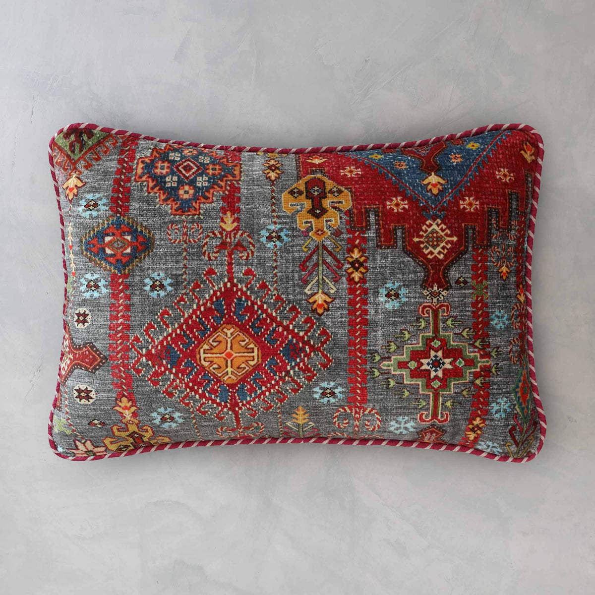Kilim Cushion Cover - Grey Slim At Kainaat Design